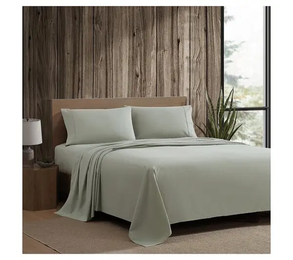 Eddie Bauer Green Cotton Percale Queen Sheet Se T