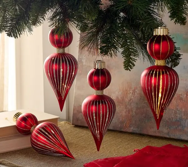 VALERIE PARR HILL Set- 9.5' Starry Night Ornaments W Bags Valerie