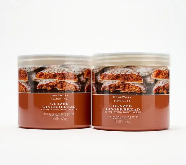 HOMEWORX BY SLATKIN + CO. S/2 18oz Gingerbread Body Scrub