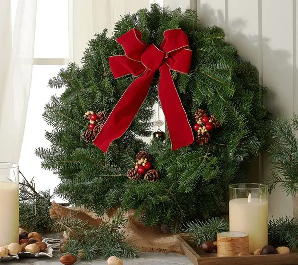VALERIE PARR HILL Del. Week 12/8 Fresh Balsam Jingle Bell Wreath Valerie