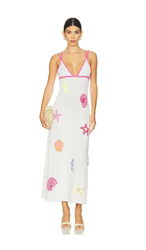 long sleeve cream knit dress Rebecca Taylor Women's Taryn Knit Maxi Dress - Cream
