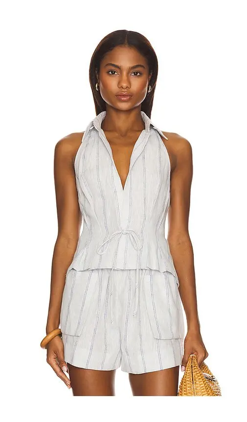 HEVRON Sloan Vest - Blue Stripe