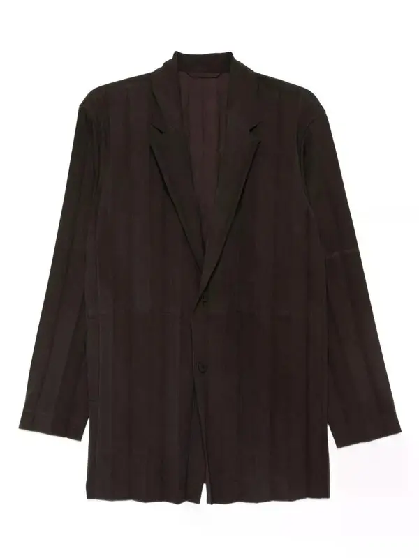 Issey Miyake Pleated Single-breasted Blazer - Brown