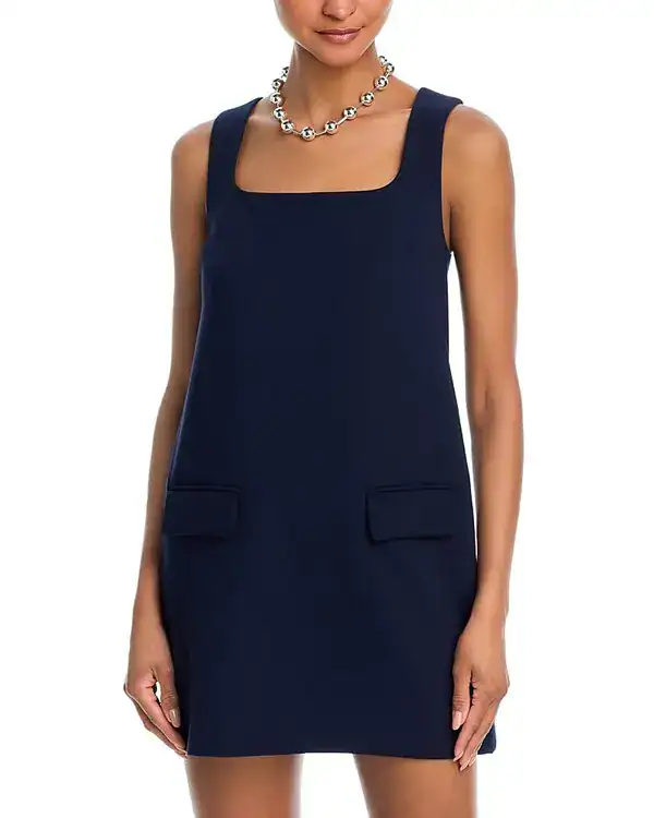 French Connection Whisper Square Neck Mini Dress In Marine - 55% Off |  Editorialist
