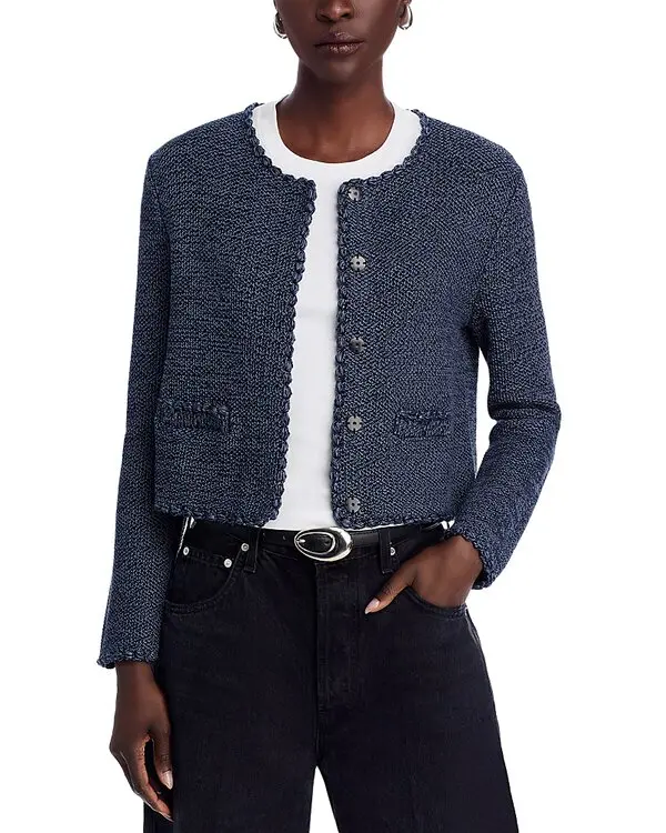 Proenza Schouler White Label Nidia Macrame Jacket - Navy/slate