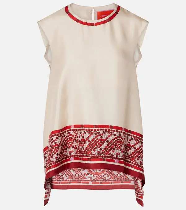 La DoubleJ San Carlo Printed Silk Twill Top - Multicoloured