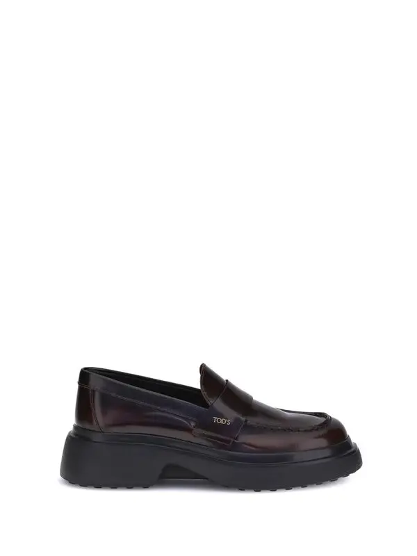 TOD'S Patent Leather Loafers - Brown