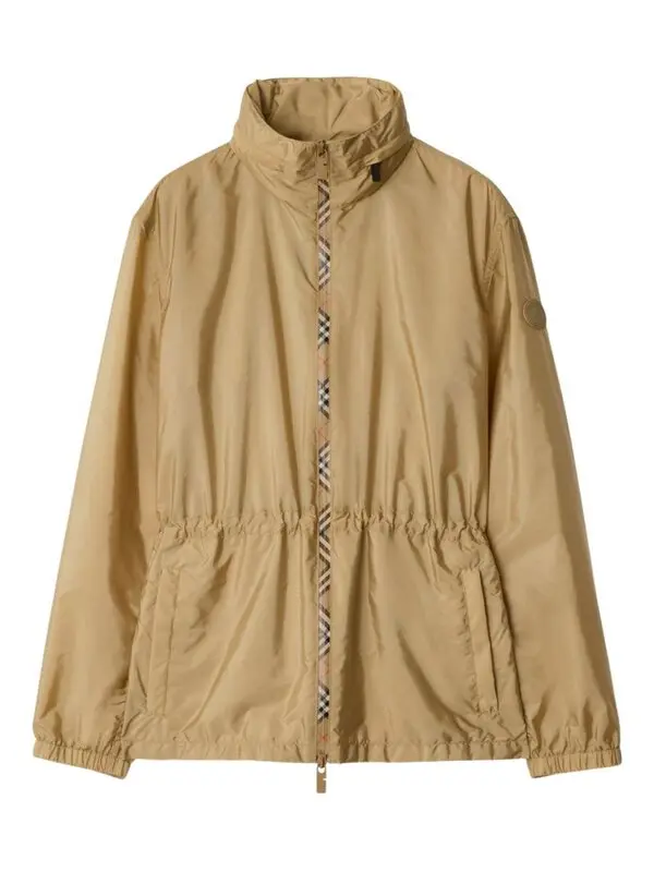 Burberry Check Motif Nylon Jacket - Beige