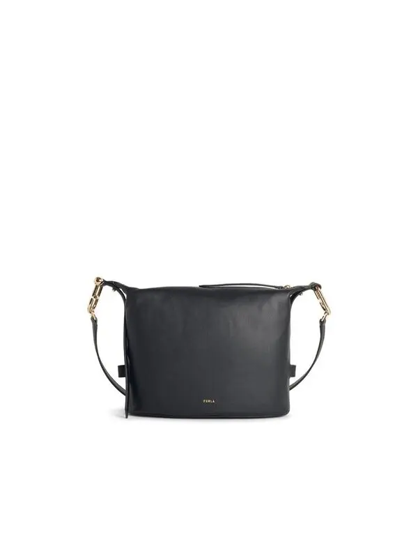 Furla Cloud M Leather Bag - Black