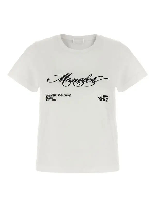 Moncler Logo Cotton T-shirt - White