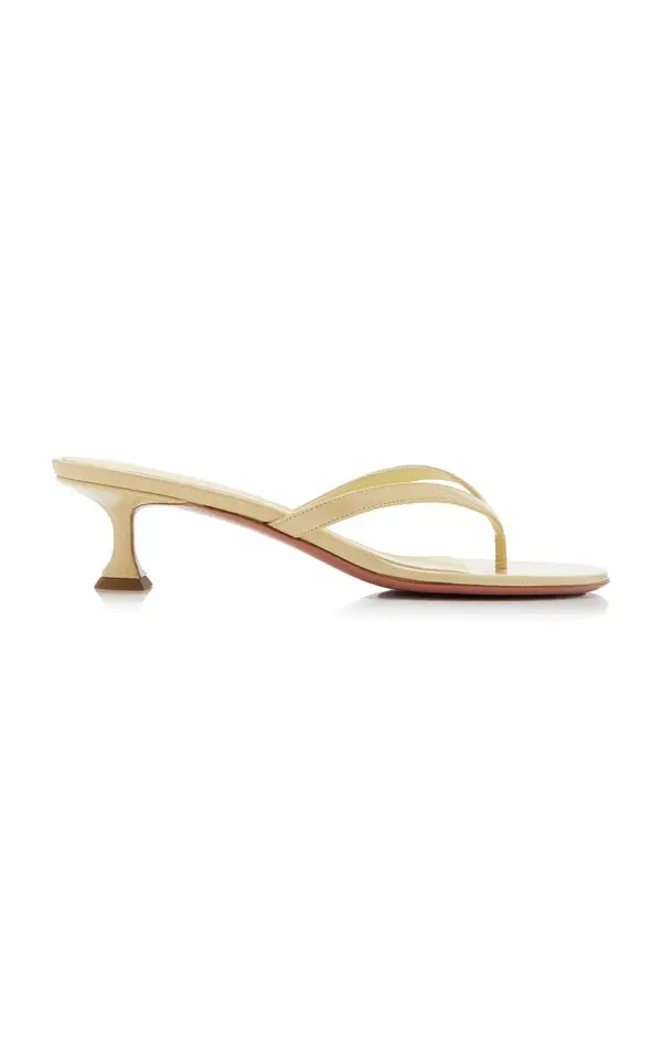 Amina Muaddi Juliette Patent Leather Thong Sandals - Yellow