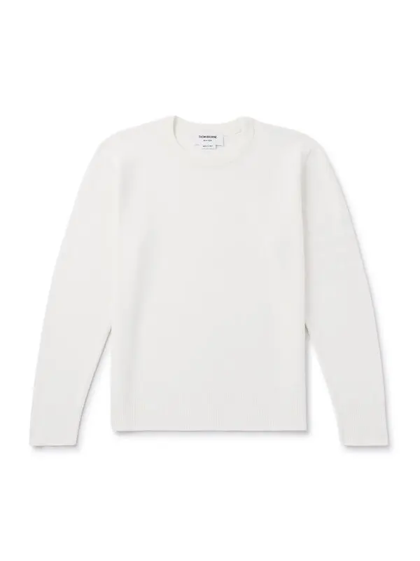 Thom Browne Jacquard-trimmed Virgin Wool-blend Sweater