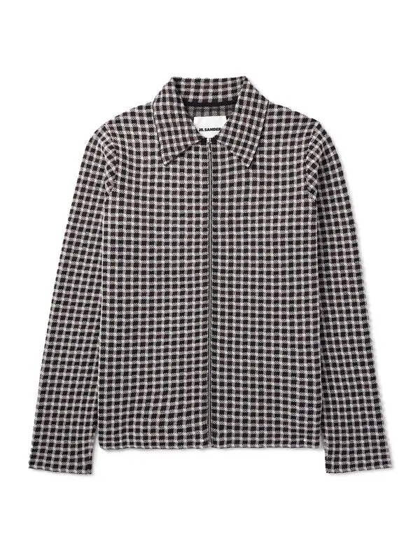 JIL SANDER Checked Woven Overshirt - Gray