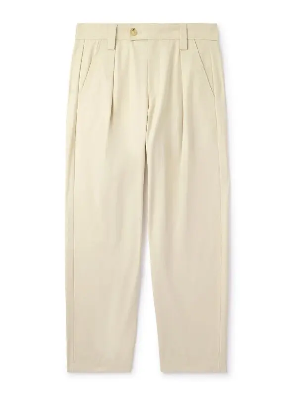 A.p.c. Renato Tapered Herringbone Cotton Trousers - Neutrals