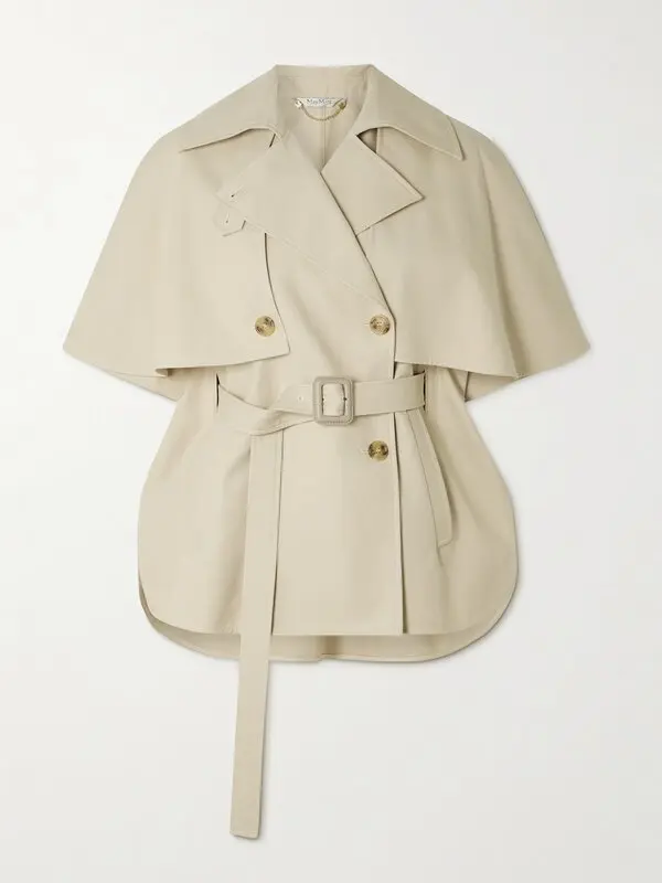 Max Mara Sigfrid Belted Double-breasted Cape - Neutrals