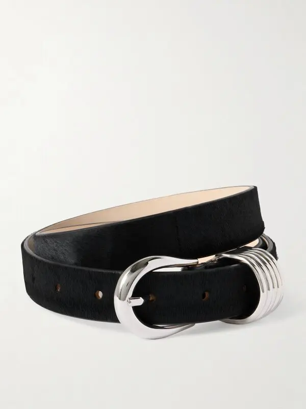 DEHANCHE Hollyhock Calf Hair Belt - Black