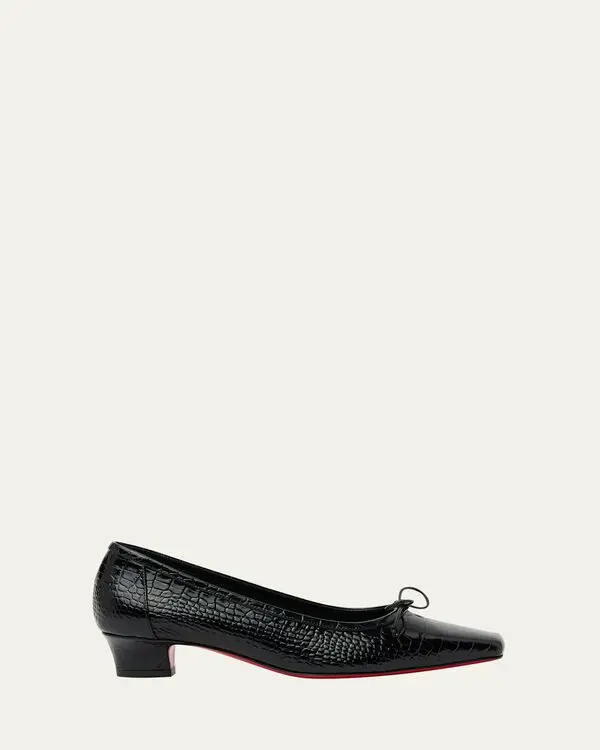 CHRISTIAN LOUBOUTIN Promessina Croc-embossed Ballerina Pumps