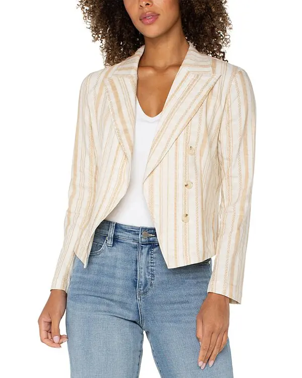 LIVERPOOL Striped Open Front Blazer