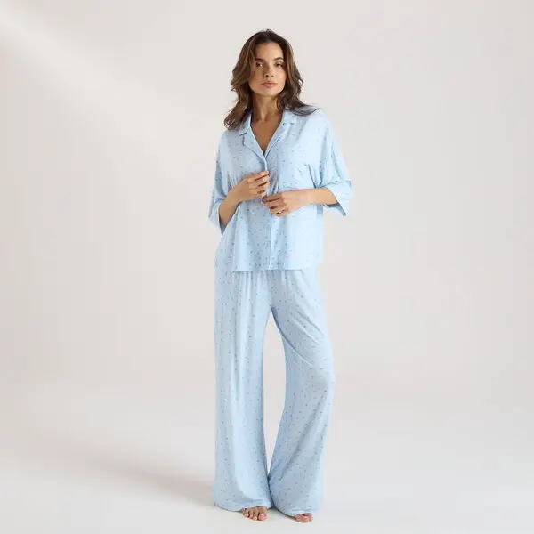 Lounge Floral Modal Pajama Pant - Blue