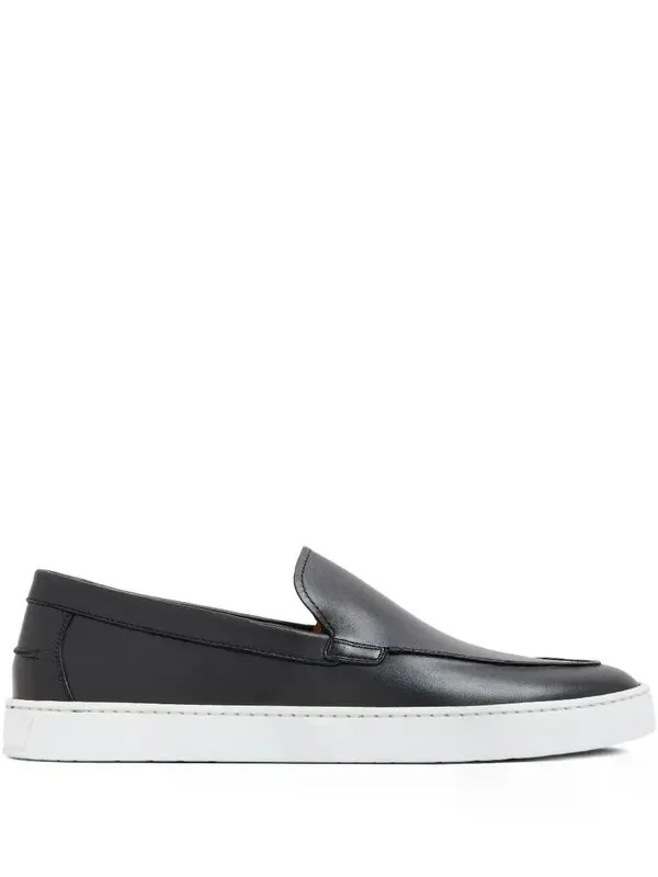 Magnanni Leather Slip-on Loafers - Black