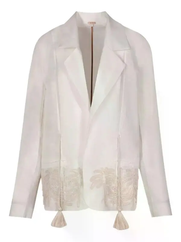 Johanna Ortiz Embroidered Tassel Jacket - Neutrals