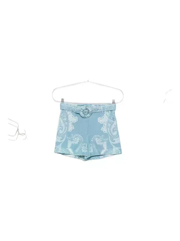 Hemant & Nandita Paisley-print Belted Shorts