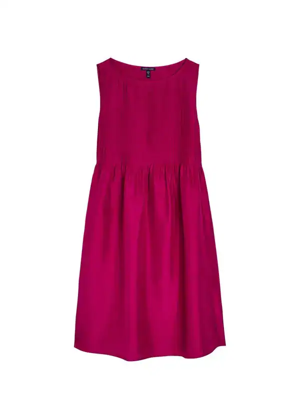 sachin and babi light blue dress Eileen Fisher Pintucked Silk Midi Dress - Fuchsia - 70% Off