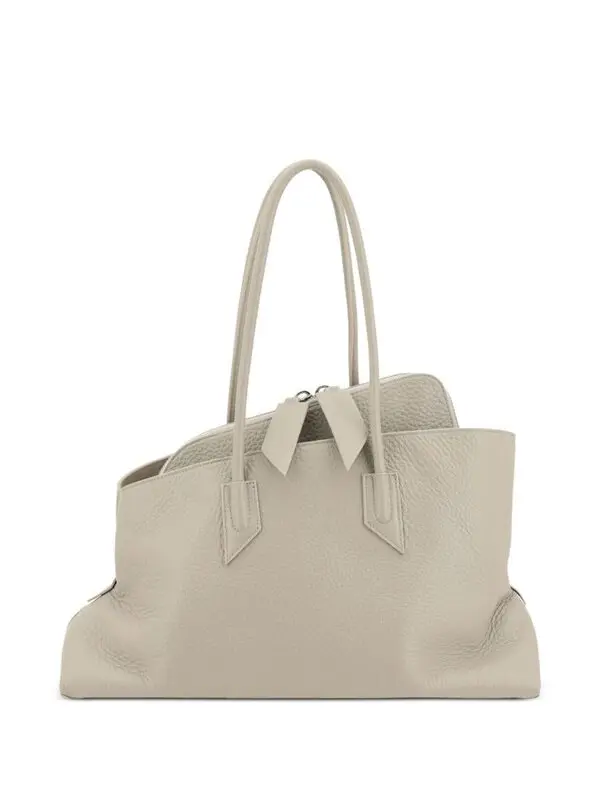 Attico La Passeggiata Medium Leather Shoulder Bag - White