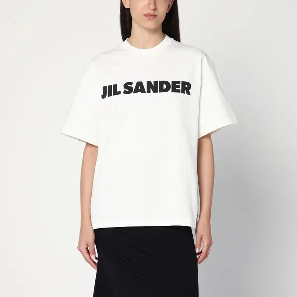 JIL SANDER Wide T-shirt With Logo - White