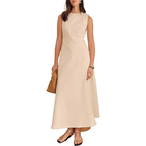NEXT Asymmetric Seam Denim Maxi Dress