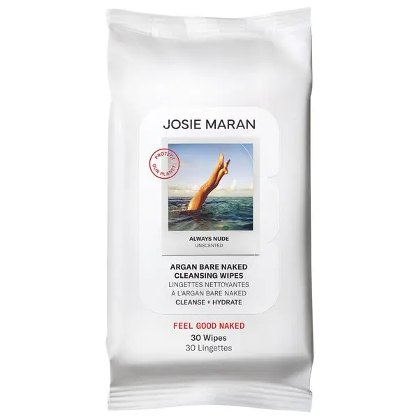 JOSIE MARAN Argan Bare Naked Cleansing Wipes 30 Ct
