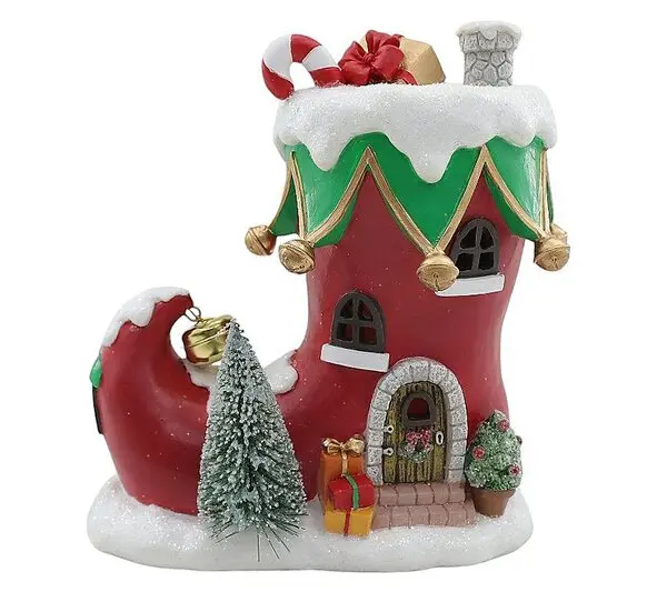 RC HOME DECOR 8' Lighted Christmas Boot House D Ecoration