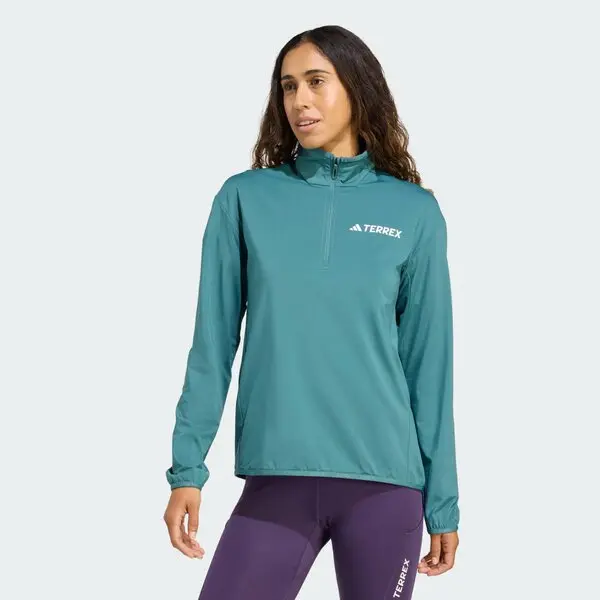 Adidas Terrex Multi Climawarm Half-zip Tech Fleece Jacket - Preloved Teal