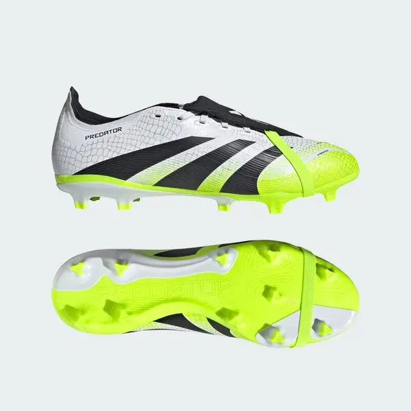 Adidas Predator League Fold-over Tongue Firm/multi-ground Cleats - Cloud White / Core Black / Lucid Lemon