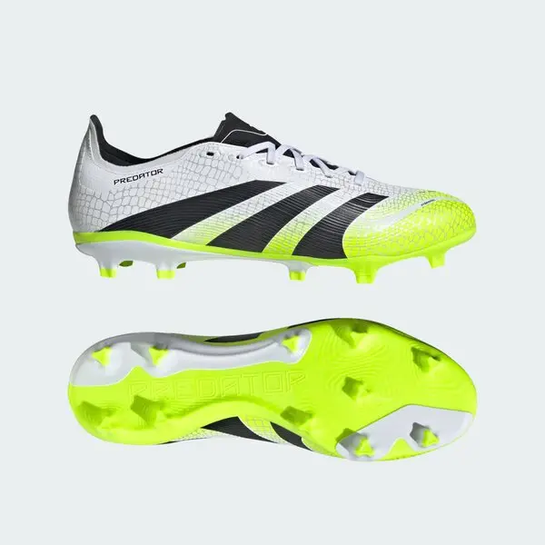Adidas Predator League Firm/multi-ground Cleats - Cloud White / Core Black / Lucid Lemon