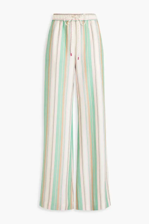 Zimmermann Striped Twill Wide-leg Pants