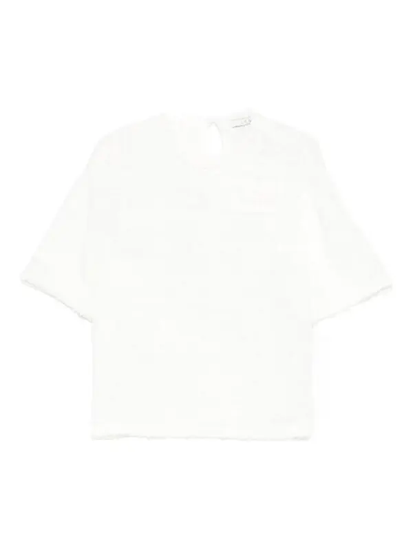IRO PARIS Frayed-edge Tweed T-shirt