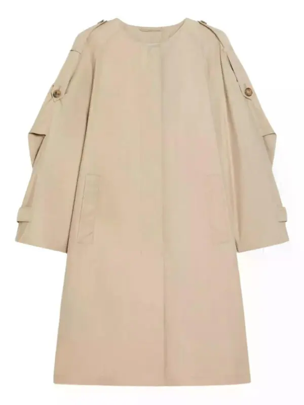 Max Mara Collarless Trench Coat