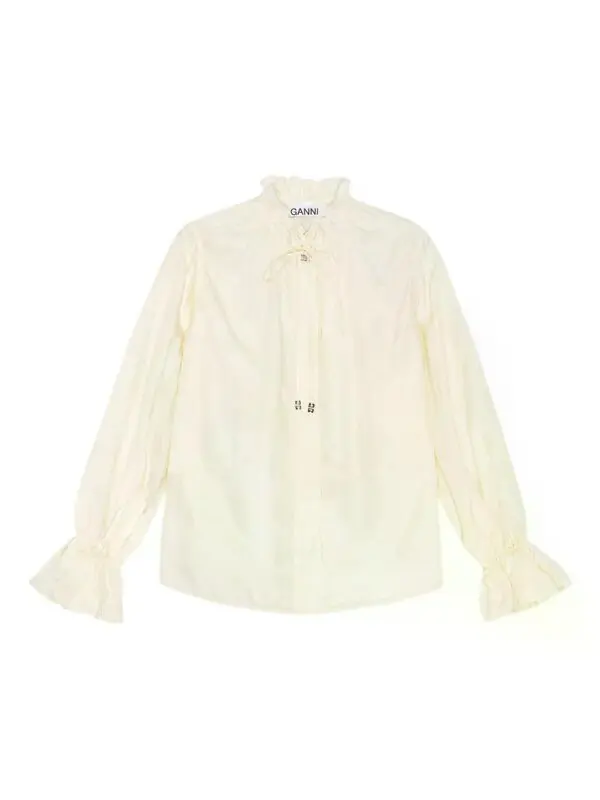 GANNI Ruffled-cuff Blouse