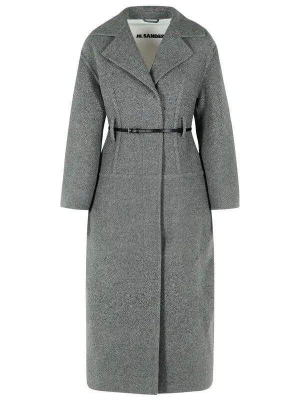 JIL SANDER Virgin Wool Coat - Grey