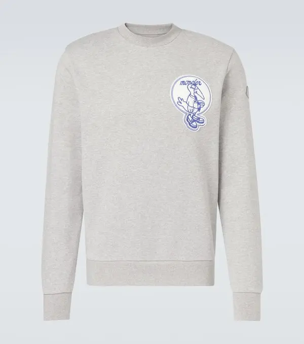 Moncler Patch-appliqué Cotton Fleece Sweatshirt