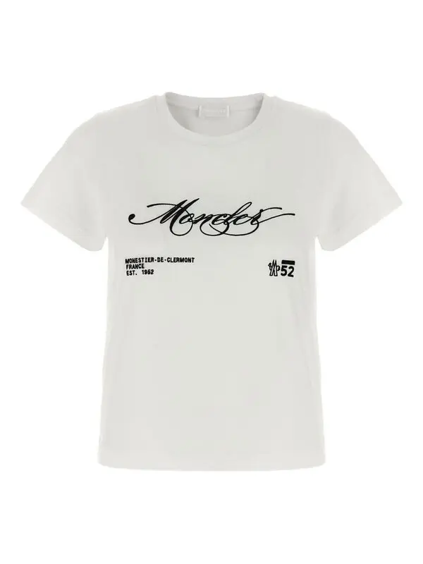 Moncler Logo Cotton T-shirt - White