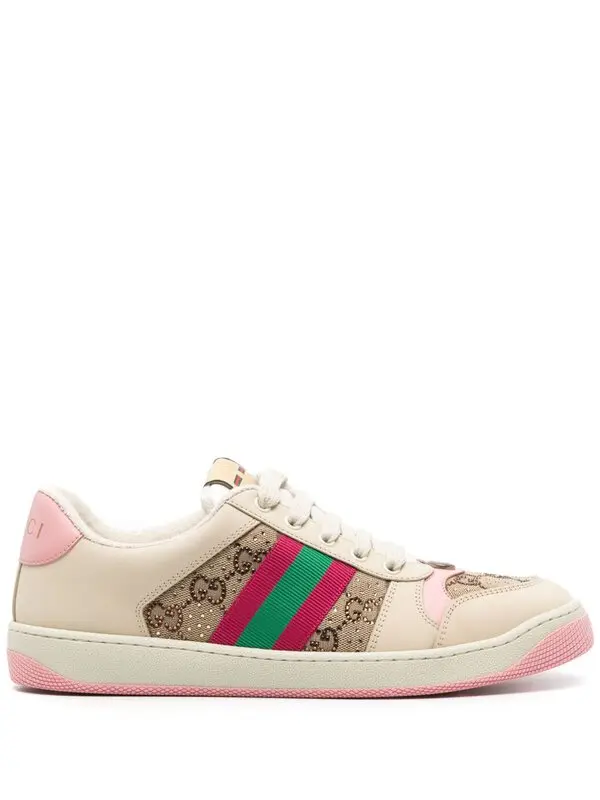 Gucci Screener Leather Sneakers - Pink