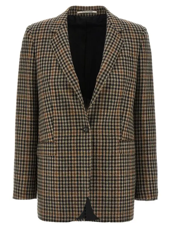 Tagliatore Houndstooth Virgin Wool Adrianne Blazer - Multicolor