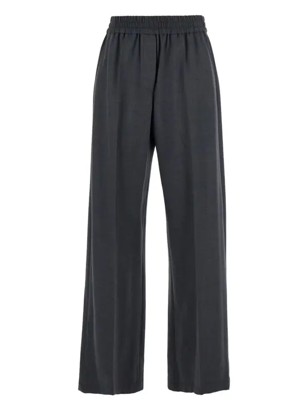 Brunello Cucinelli Wool Wide Leg Trousers