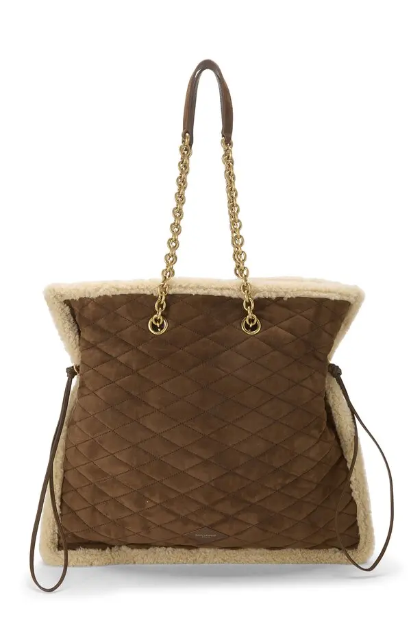 Saint Laurent Shearling Le Pochon Tote