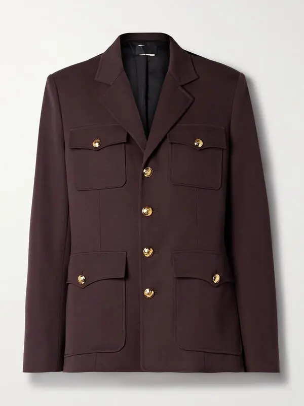 NILI LOTAN Nelson Wool-twill Jacket - Brown