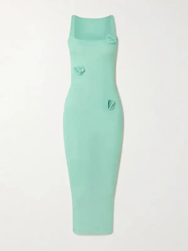 Maygel Coronel Ivy AppliquD Stretch-Jersey Midi Dress - Blue - 60% Off |  Editorialist