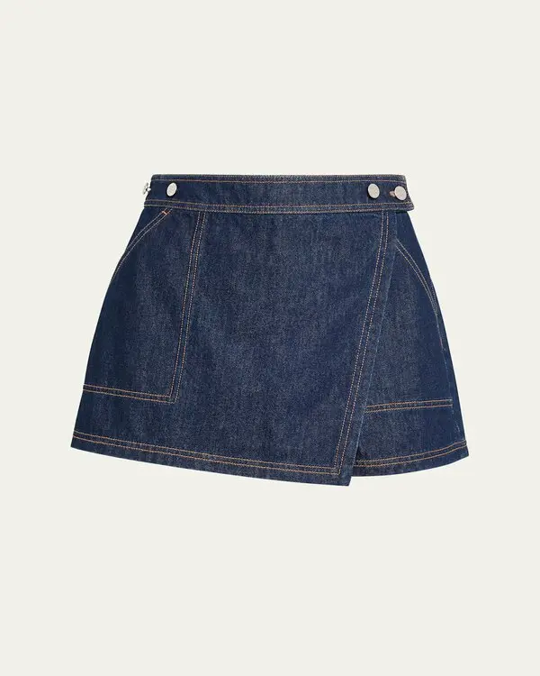 Veronica Beard Winslet Denim Skort