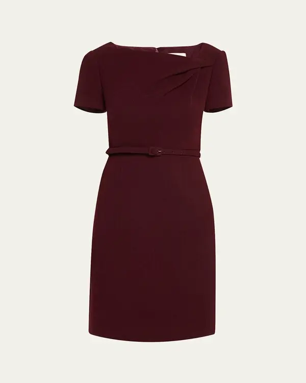 Roland Mouret Asymmetric Twist Wool Crepe Dress